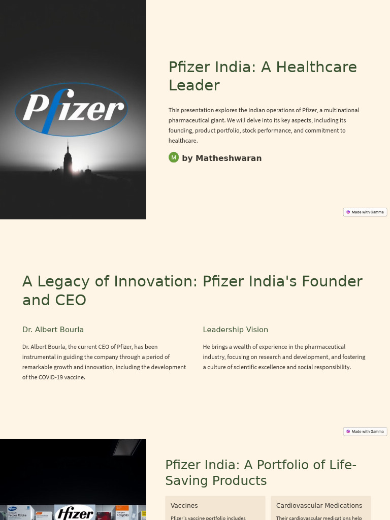 Pfizer India A Healthcare Leader | PDF | Pfizer | Pharmaceutical Industry