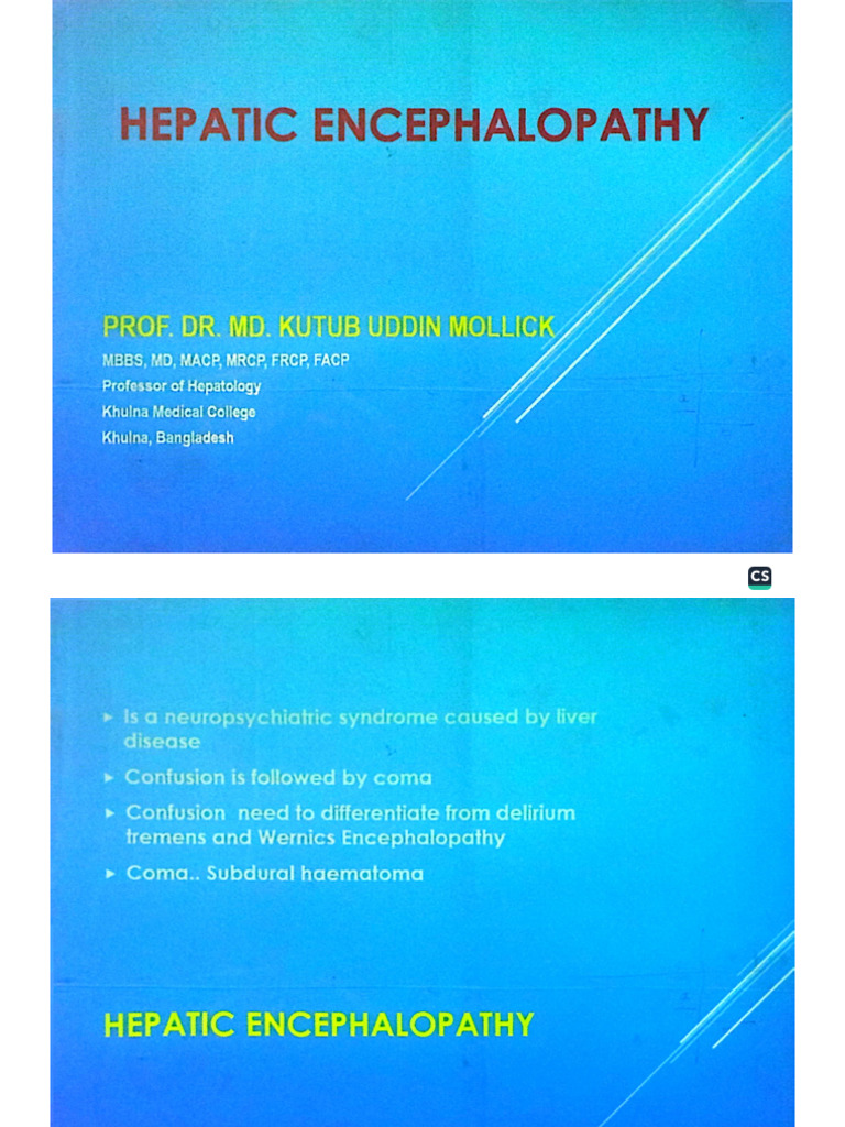 Hep. Encephalopathy Mrdicine | PDF