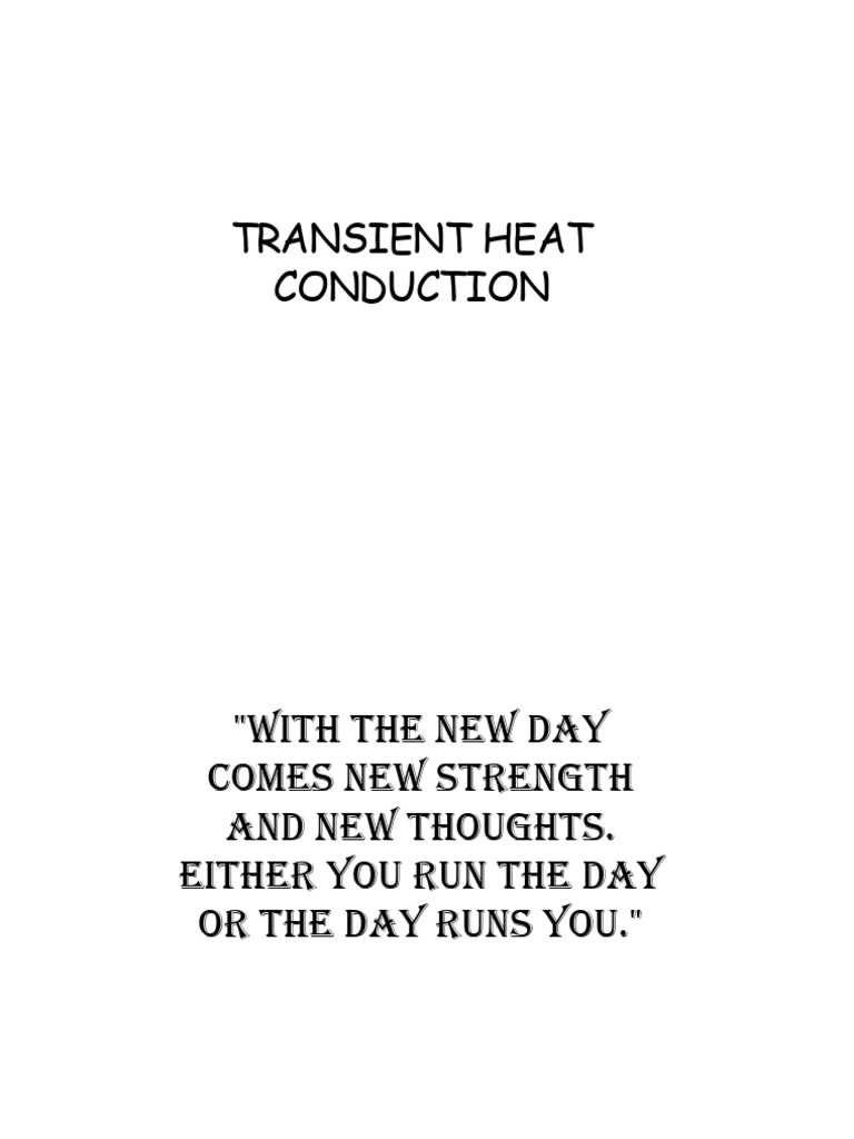 Transient Heat Conduction | PDF | Thermal Conduction | Heat Transfer