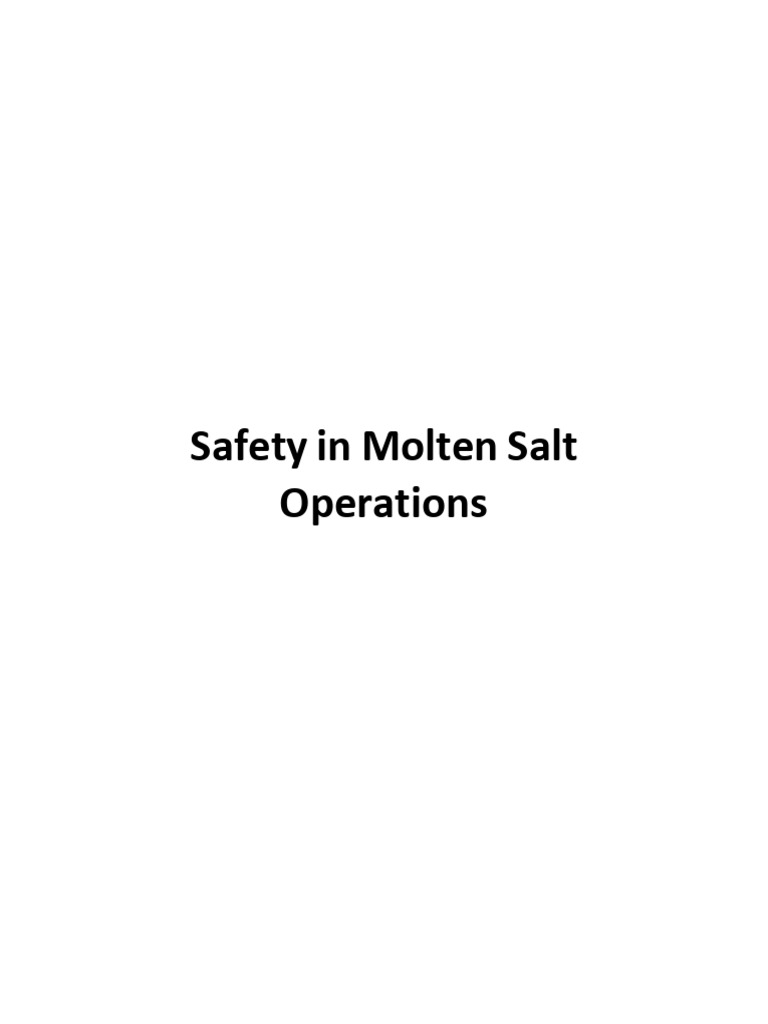 Safety Guidelines for Molten Salt Handling | PDF | Personal Protective ...