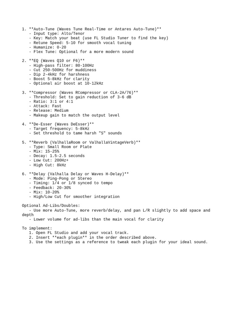Juice WRLD Vocal Chain Guide | PDF