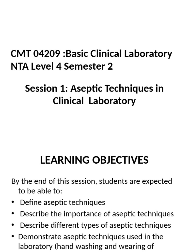 Clinical Laboratory Session 1 | PDF | Hospital Acquired Infection | Infection