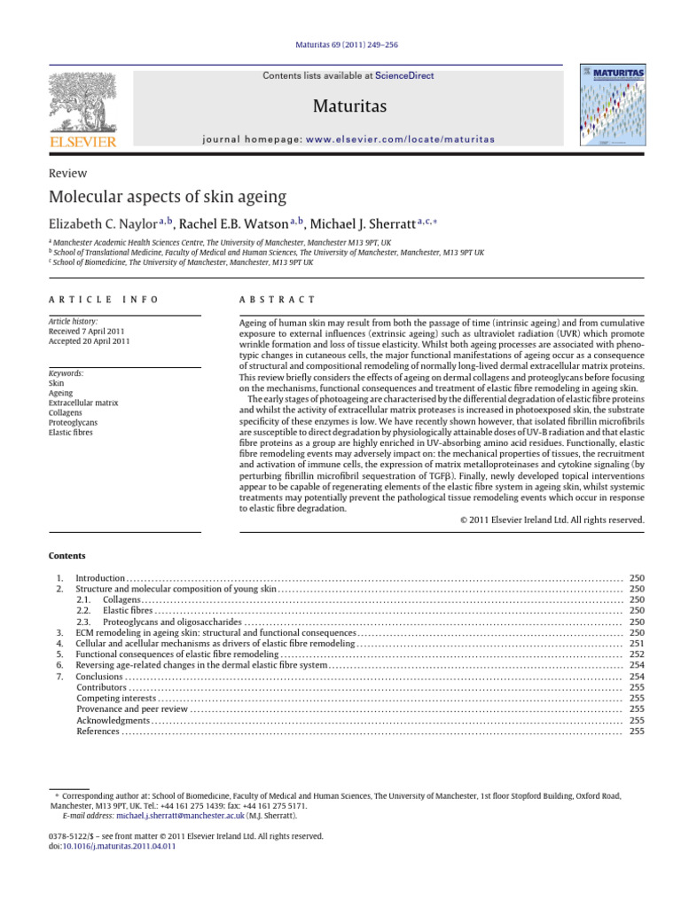 Molecular Aspects of Skin Ageing | PDF | Extracellular Matrix | Skin