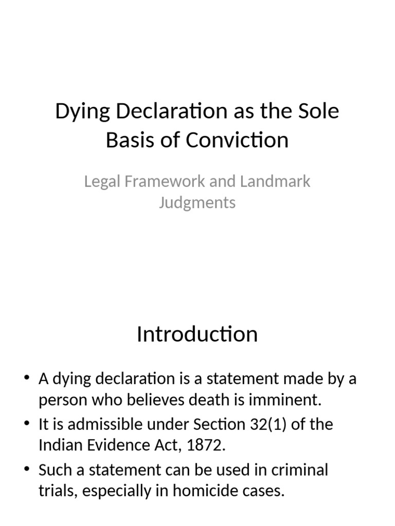 Dying Declaration PPT | PDF
