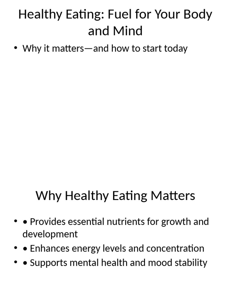 Healthy Eating Presentation | PDF