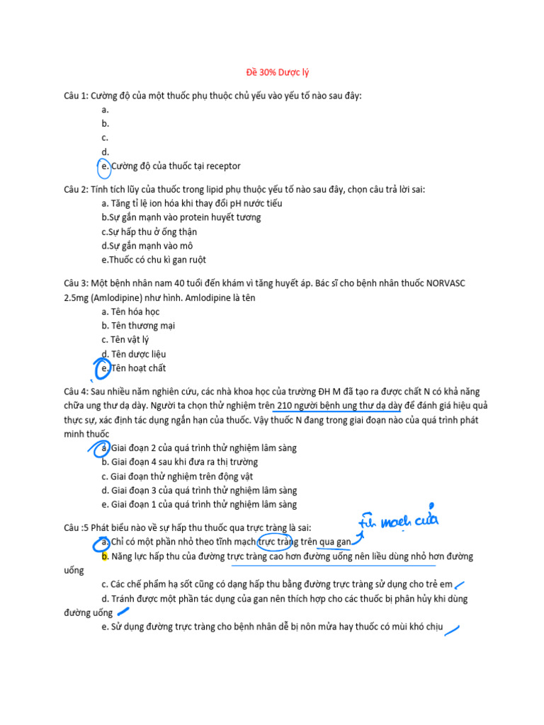 30-Dược-lý-Y20 | PDF
