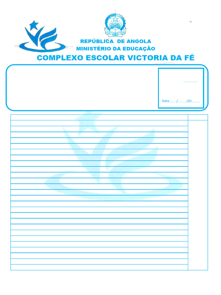 Modelo de Folha de Prova Escolar | PDF