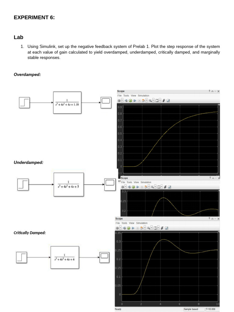 Step Response Analysis in Simulink | PDF