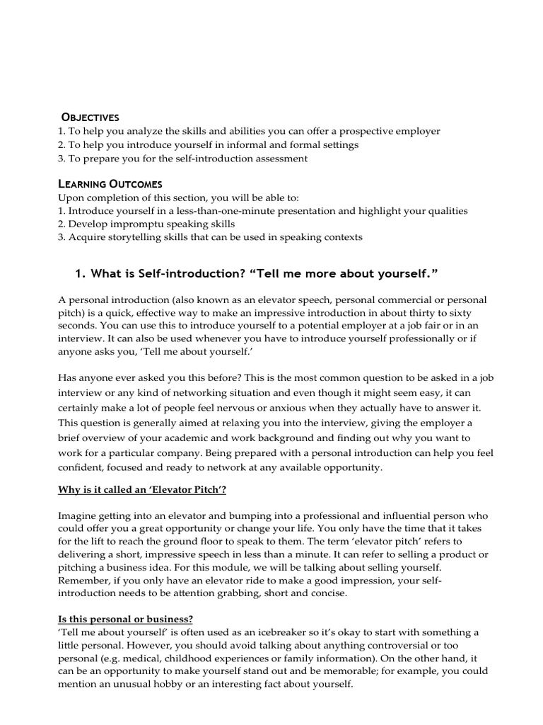 Lesson1 Self Introduction | PDF