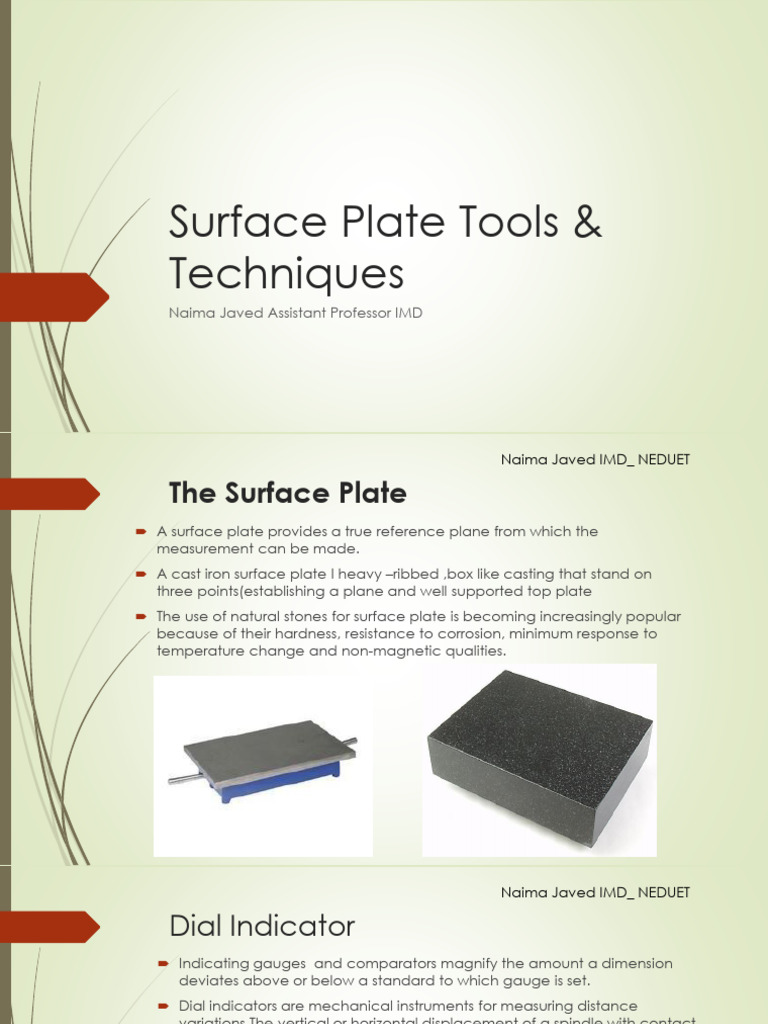 Surface Plate Tools and Measurement Techniques | PDF | Tools