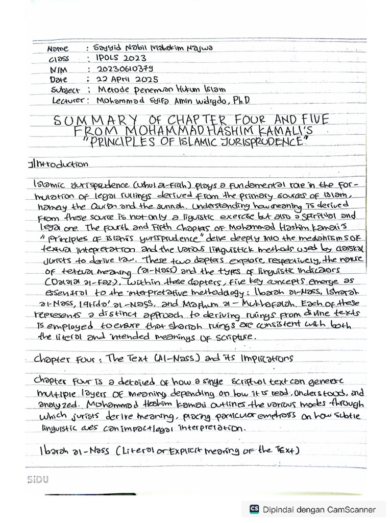 Assignment 1 Metode Penemuan Hukum Islam - Sayyid Nabil | PDF