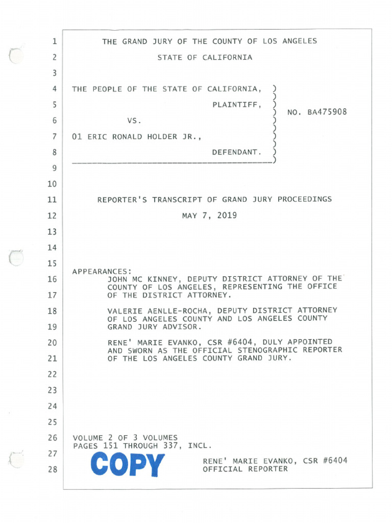 Nipsey Hussle Grand Jury Transcripts Volume 2 | PDF