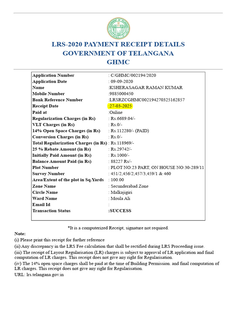 Lrs Payment Raman | PDF