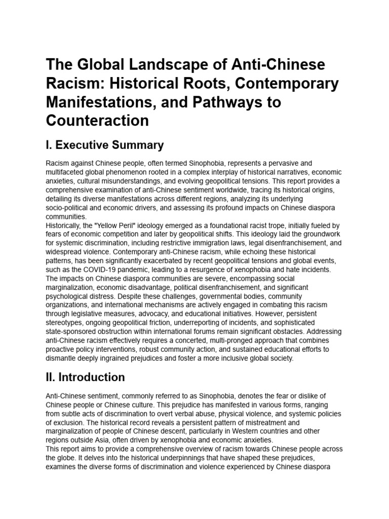 Understanding Global Anti-Chinese Racism | PDF | Racism ...