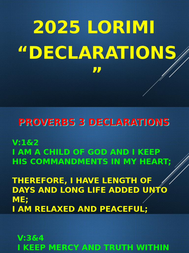 2025 Lorimi Mc Declarations | PDF | Jesus | Logos (Christianity)