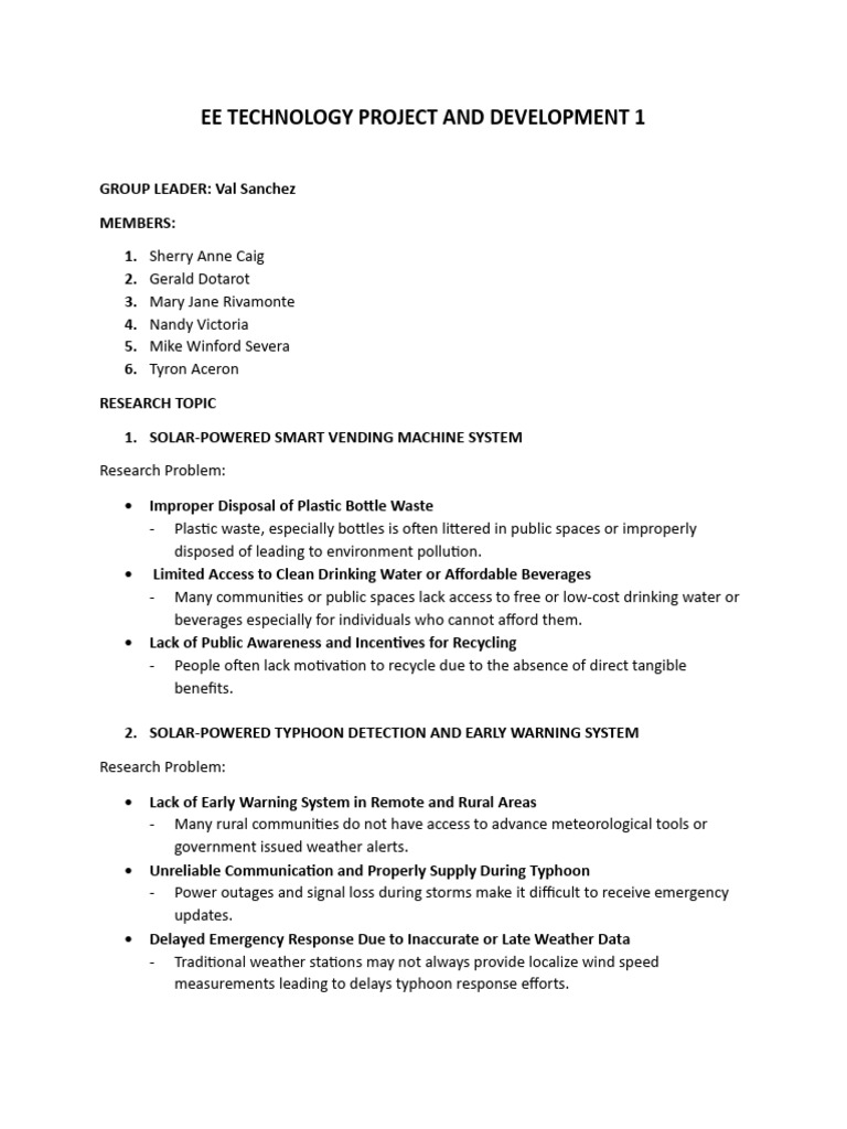 Ee Technology Project and Development 1 | PDF | Water | Flood