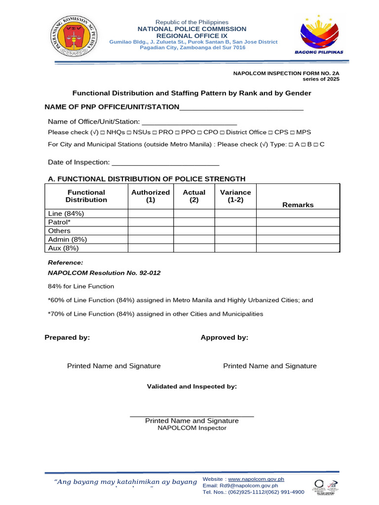 NAPOLCOM Form No. 2A | PDF