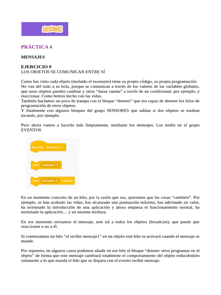 Scratch Practica 4 Ejer 9-10 | PDF