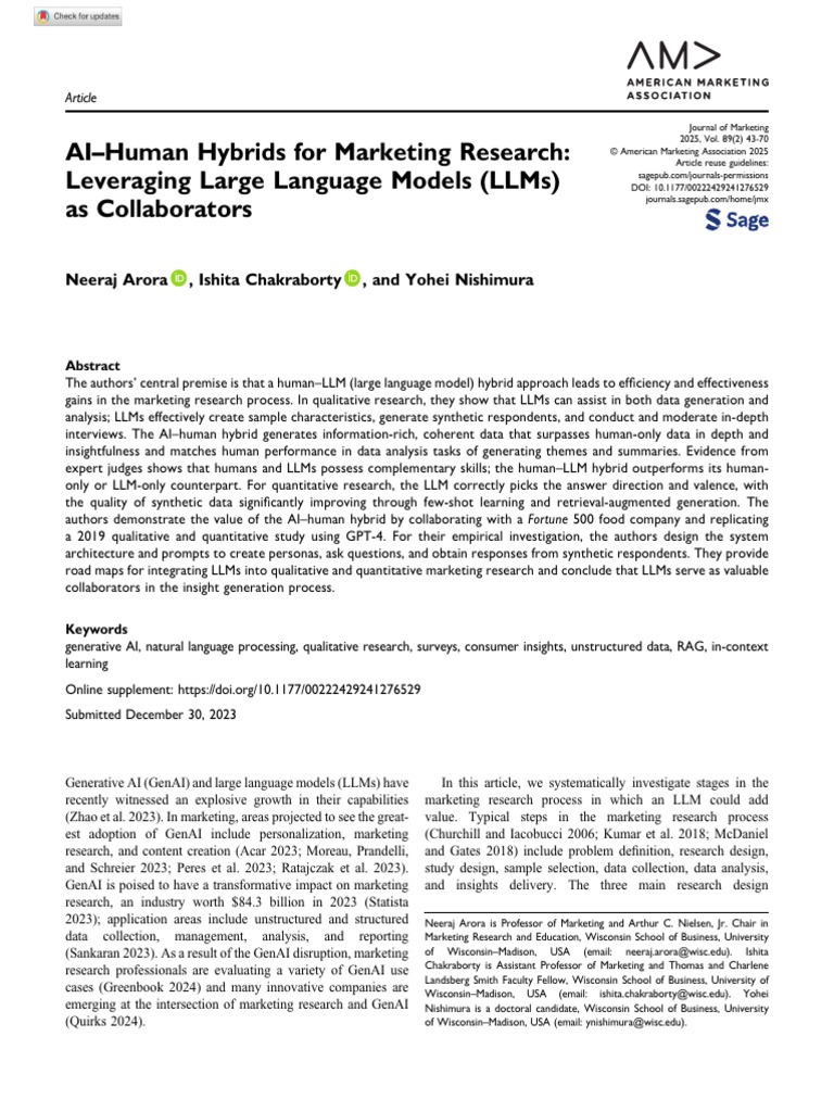 LLM - AI Human Hybrid Collaboration | PDF | Survey Methodology | Learning