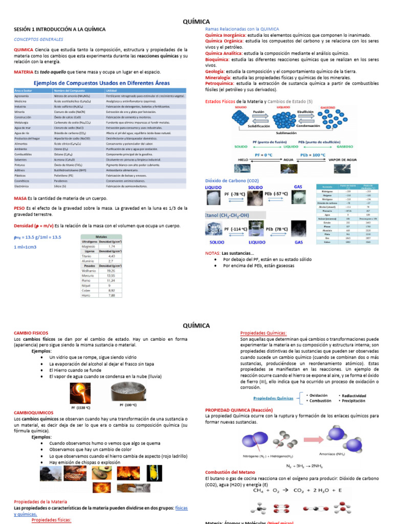 Introducción a la Química y sus Conceptos | PDF | Química | Importar