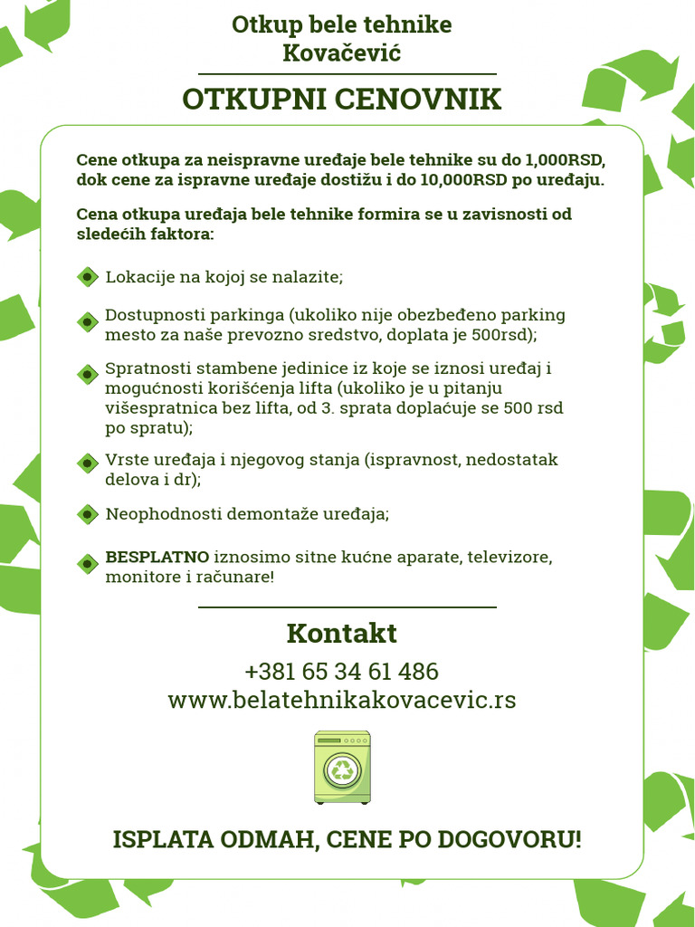 Otkupni Cenovnik | PDF