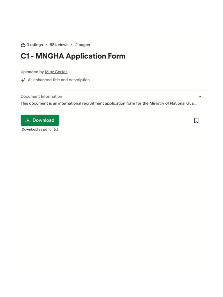 C1 - MNGHA Application Form - PDF | PDF | Scribd