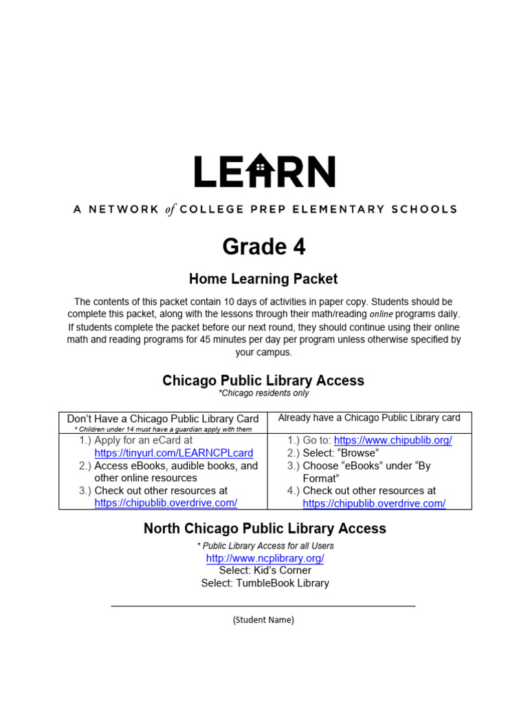 Grade 4 Home Learning Activities Packet | PDF | Predation | Poetry
