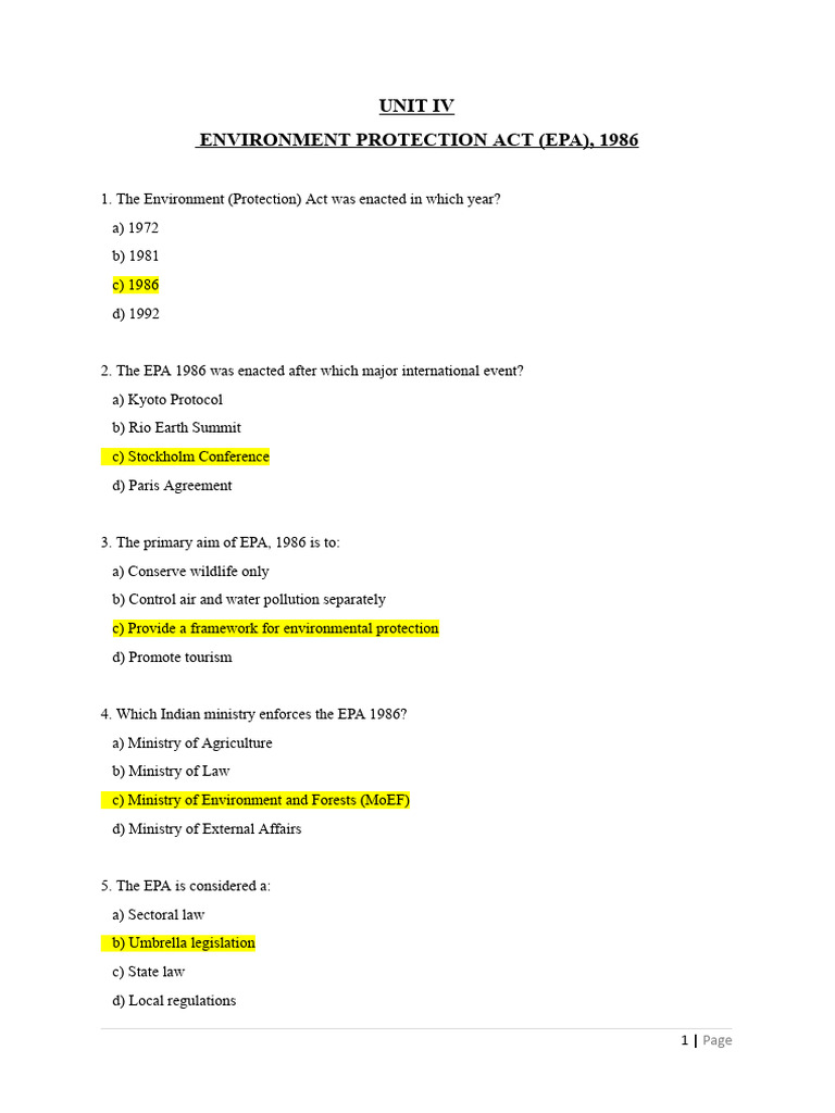 Unit Iv Environmental Studies | PDF | United States Environmental ...