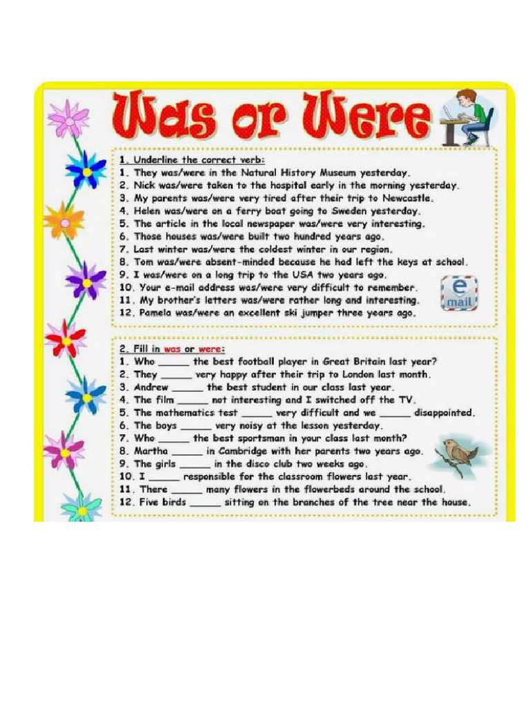 Extraescolar Quinto Past Simple To Be | PDF