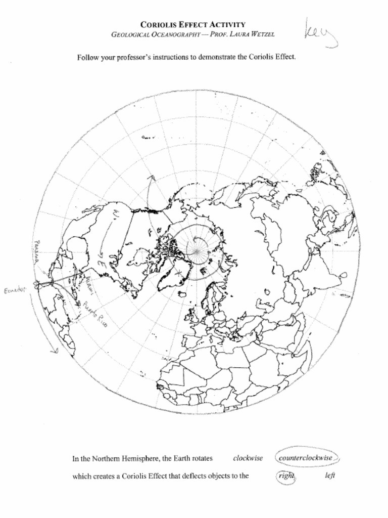 Answer Key Coriolis Effect | PDF