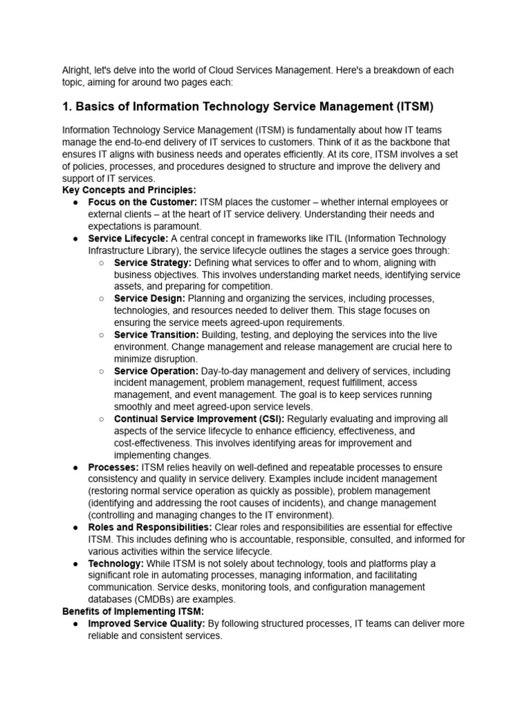 Cloud Services Management 1. Basics of Informa.. | PDF | Cloud ...