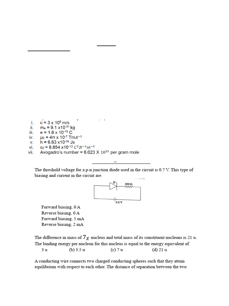 Practice Test by Kapil Sir | PDF | Photoelectric Effect | Transformer