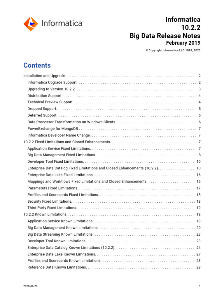 IN 1022 BigDataReleaseNotes en | PDF | Microsoft Sql Server | Parameter ...