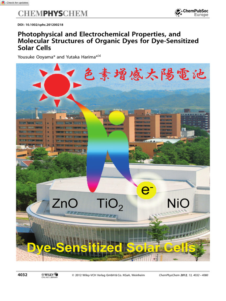 ChemPhysChem - 2012 - Ooyama - Photophysical and Electrochemical Properties and Molecular ...