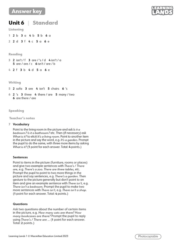 Unit 6 Answer Key for Listening & Speaking | PDF | Cognitive Science ...