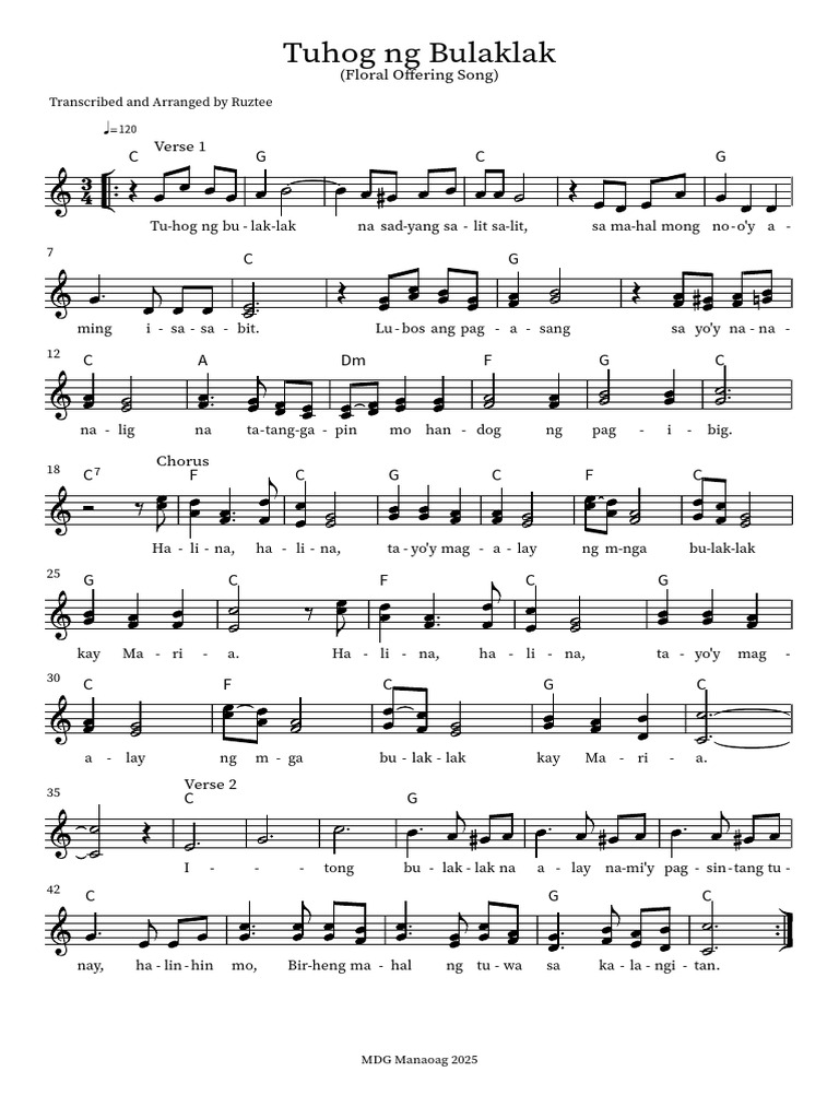 Tuhog NG Bulaklak (MDG Manaoag Parish 2025) | PDF