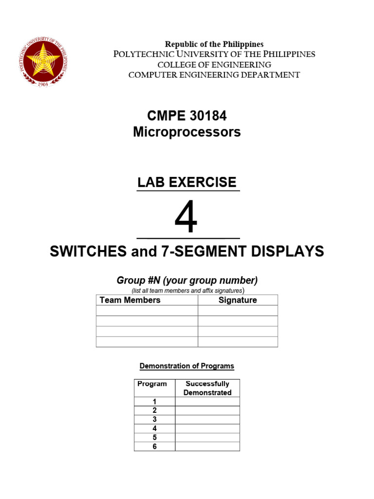 CMPE 30184 Lab Exercise No. 4 Switches and 7 Segment Displays 1 1 | PDF | Arduino | Qr Code