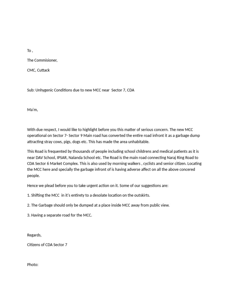 Sector 7 MCC Issue Letter | PDF