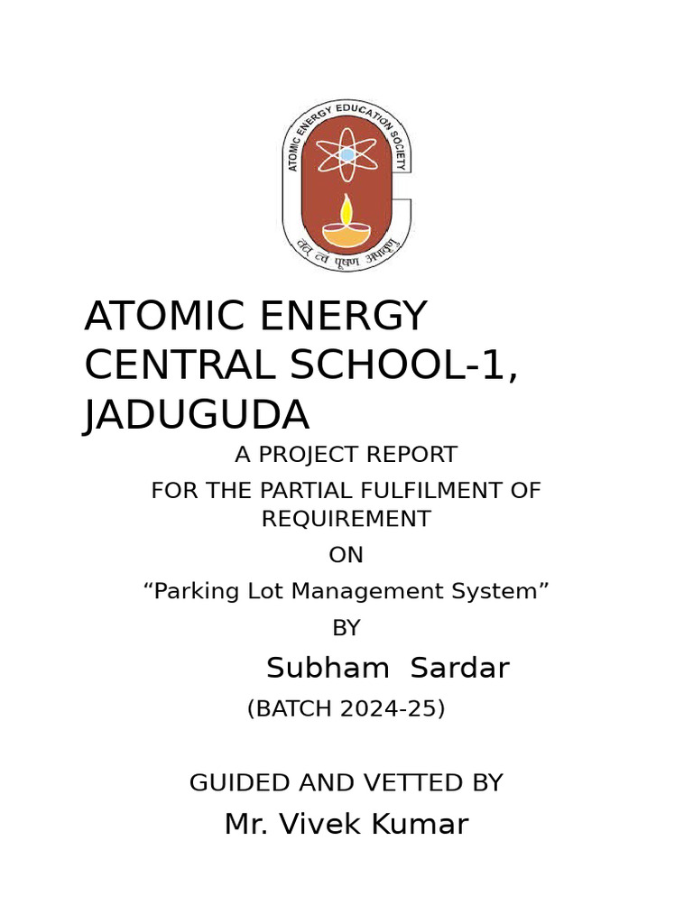 Parking Lot Management - Supai Chand Murmu | PDF | Python (Programming ...