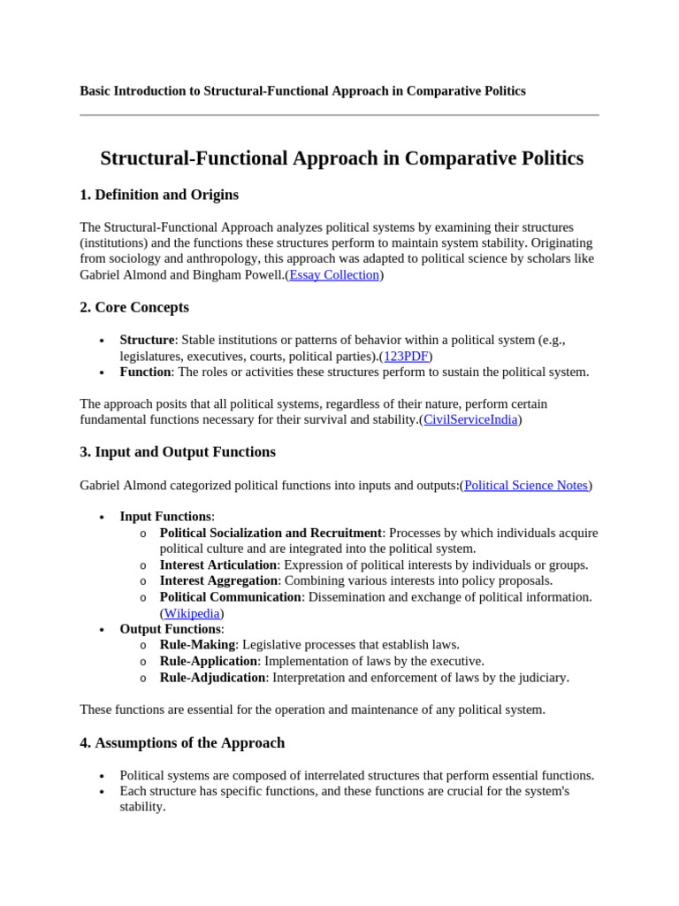 Structural-Functional Approach Overview | PDF | System | Institution