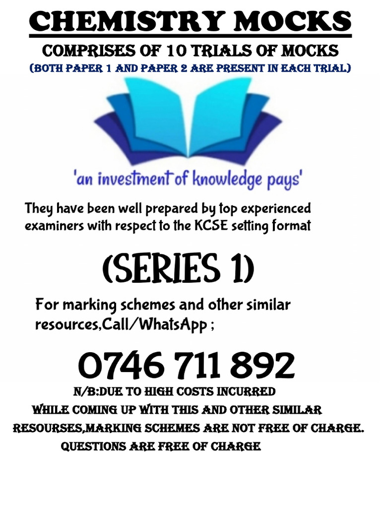 Chemistry Mocks S1 QS | PDF | Smelting | Chemical Reactions
