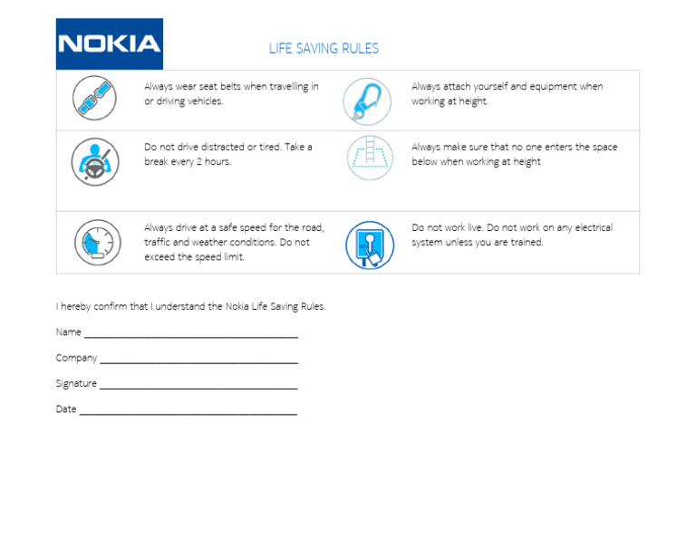 Nokia Life Saving Rules Unsigned | PDF