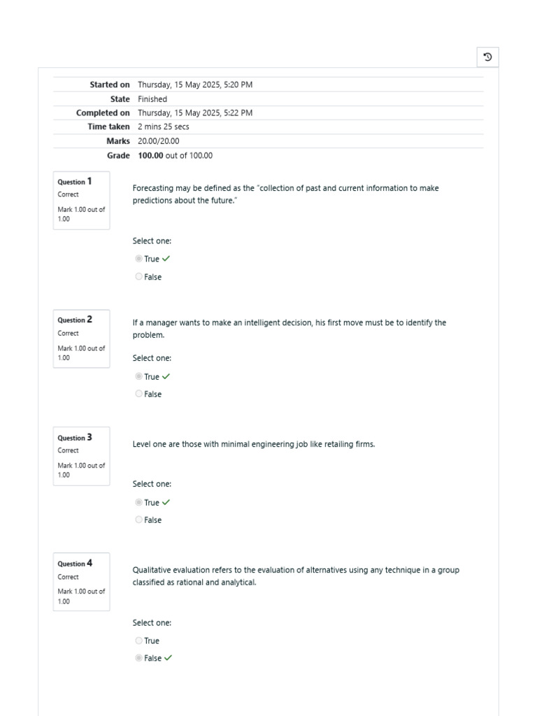 Prelim Quiz 1 - Engineering Management | PDF | Mathematical Optimization | Business