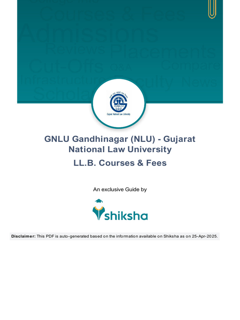 GNLU Gandhinagar (NLU) - Gujarat National Law University - PDF - V ...