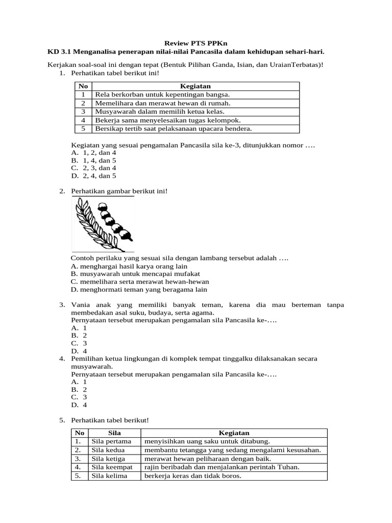 PTS PPKn SEM 1 2023-2024 Fix | PDF