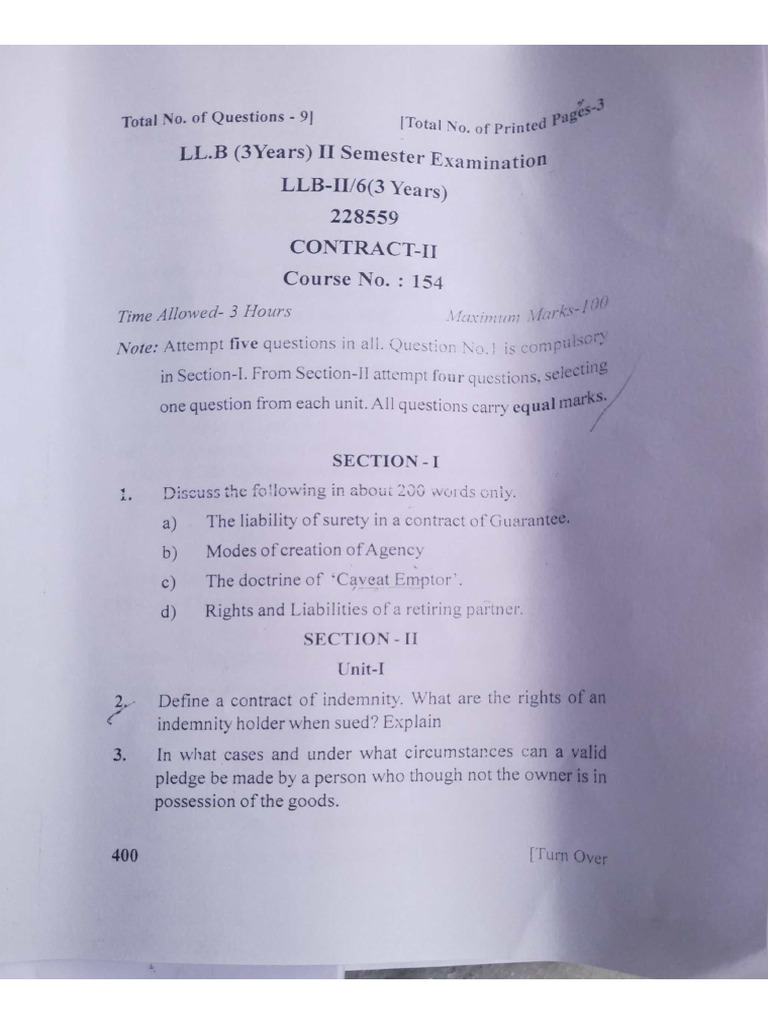 Sem 2nd Ques Paper | PDF