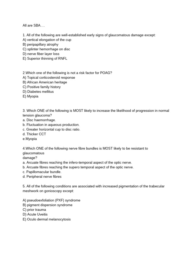 FCPS Part 1 Glaucoma Pathology-1 | PDF
