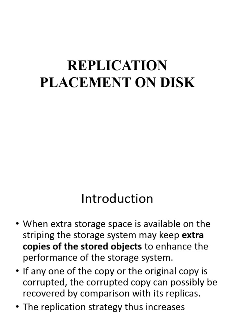 Replication Placement On Disk | PDF | Replication (Computing) | Computer Data Storage
