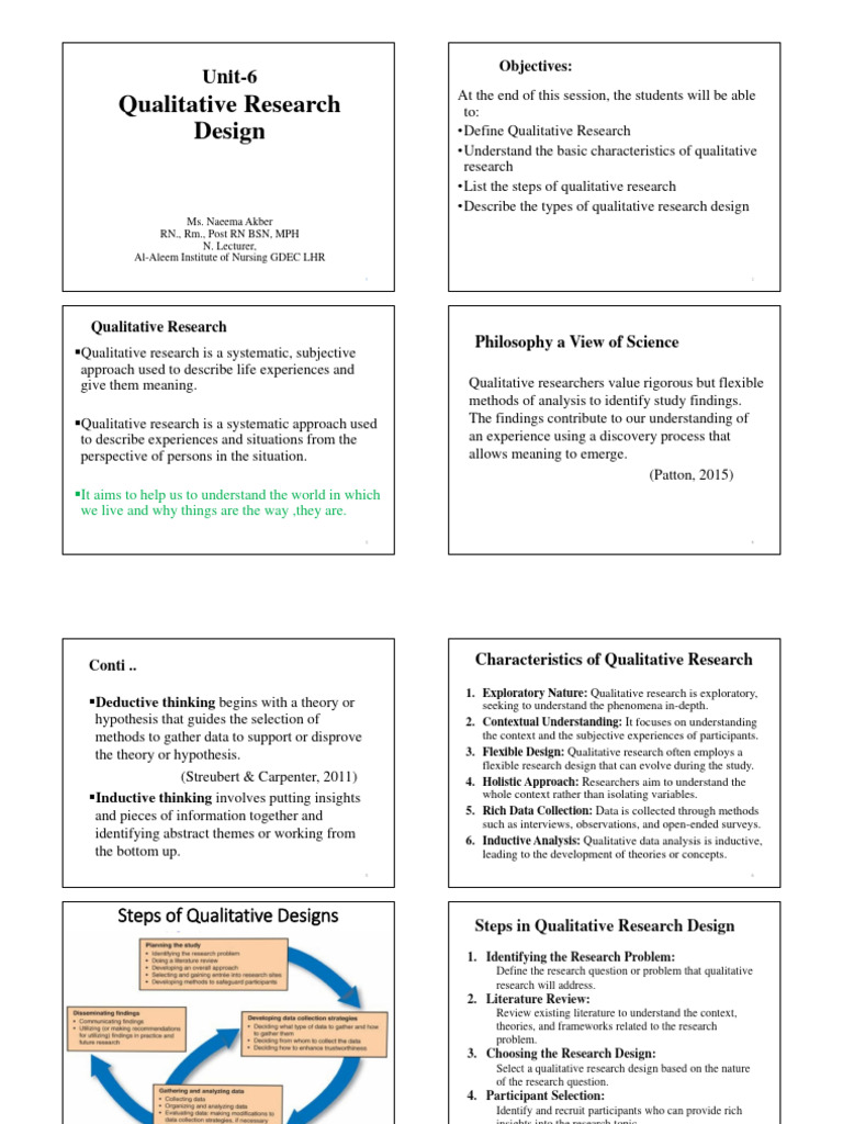 Lec. 6 Intro To Qualitative Research | PDF | Qualitative Research | Ethnography