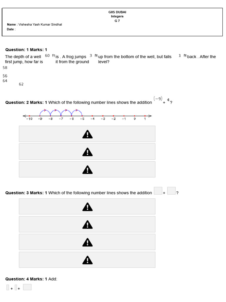 Add-Sub Integers-1 | PDF